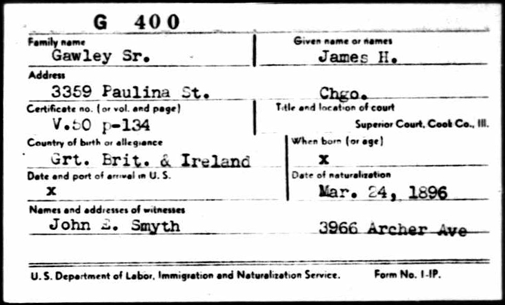 Evidence Explained | Naturalization Soundex Index Card